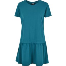 Urban Classics Damen A-Linien-Kleid "Urban Classics Damen Ladies Valance Tee Dress", blau, Gr. XS, unifarben, 100% Baumwolle, Kleider