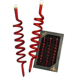 Weihnachtsbaumkugel &raquo;Baumschmuck Korkenzieher-Set rot 14cm&laquo; Dekoriert mit Liebe zum Detail Glas 14cm