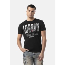 Cipo & Baxx CIPO & BAXX Herren T-Shirt "CT826"schwarz, Gr. L, bedruckt, 95% Baumwolle, 5% Elasthan, Shirts, in Regular Fit