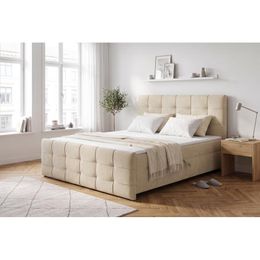 OTTO home Boxbett &raquo;LILIENNE, Polsterbett mit Bettkasten und Taschenfederkernmatratze H3&laquo; mit Kaltschaumtopper, Chenille-Bezug, 160x200 & 180x200 cm 