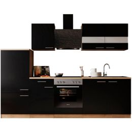 K&uuml;che respekta, B:270cm H:200cm T:60cm, schwarz, Komplettk&uuml;chen-Sets, "Merle", Breite 270 cm, mit Soft-Close, in exklusiver Konfiguration f&uuml;r OTTO