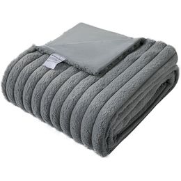 Wohndecke OTTO HOME, B:130cm L:180cm, grau, Polyester, Wohndecken, "Milara Premium", hochwertige, flauschige Wohndecke, Tagesdecke, Premium 350g/m&sup2;