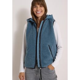 Cecil Damen Fellimitatwestemountain air blau, Gr. L, unifarben, Stoff, Obermaterial: 100% Polyester. Obermaterial 2: 100% Nylon, Westen, mit