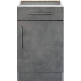 Wiho-K&uuml;chen Unterschrank WIHO K&Uuml;CHEN, B:50cm H:82cm T:57cm, grau, K&uuml;che, Schr&auml;nke, "Cali", 50 cm breit, ohne Arbeitsplatte