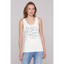 SOCCX Damen Tanktopwei&szlig;, Gr. XXXL, bedruckt, Single Jersey, Material: 100% Baumwolle, Tops, aus Baumwolle