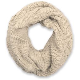 styleBREAKER Damen Strickschal "Strick Loop mit Gitter und Rippenmuster", beige, Modisch, Obermaterial: 100% Viskose CV., Modet&uuml;cher