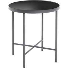 Beistelltisch HAKU, B:40cm H:47cm T:40cm, grau, Wohnzimmer, Tische, "Sofatisch, Wohnzimmertisch", rund - aus Metall Anthrazit - &Oslash;/H 40/47 cm