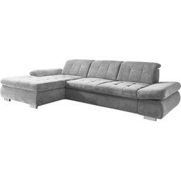Ecksofa DIE PLANBAR, B:331cm H:84cm T:124cm, silber, 100% Polyester, Wohnzimmer, Sofas, "MP-IN17004 L-Form, Breite 331 cm, Kaltschaum-Polsterung",