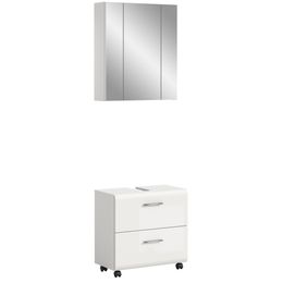 Badm&ouml;bel-Set Welltime, B:60cm H:185cm T:30cm, beige, Kastenm&ouml;bel-Sets, "FLORENZ, 2-tlg. Bad-Kombination, hochwertige MDF-Front", Bad-Kombination,