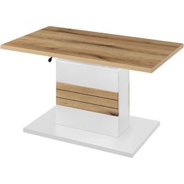 set one by Musterring Couchtisch &raquo;Quincy&laquo; 1 Stk. tlg. Stufenlos h&ouml;henverstellbar, in 2 Farbvarianten, 95 &times; 55 cm braun B/H/T: 95cm x 68,4cm x 55cm