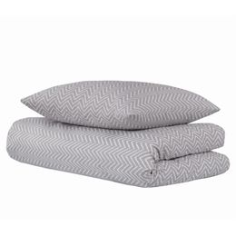 uncover by Schiesser Bettw&auml;sche &raquo;Grebur aus weicher Baumwolle mit einem dezenten Zickzackmuster&laquo; 2 Stk. Made in Green grau Renforc&eacute;, Obermaterial: 100