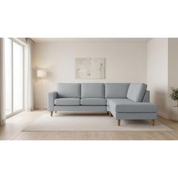 Ecksofa OTTO HOME, B:230cm H:87cm T:218cm, grau, 100% polyester, Wohnzimmer, Sofas, "Tvinno", im skandinavischen Stil, L-Form, mit Massivholzf&uuml;&szlig;en,