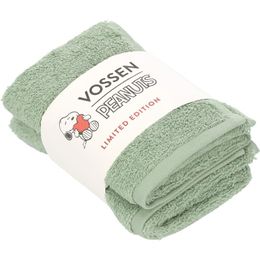 Vossen Gaestehandtuecher &raquo;SLEEPY SNOOPY&laquo; mit Veloursbord&uuml;ren und Snoopy Stick gr&uuml;n Frottier, Baumwolle B/L: 30cmx50cm, 2 Stk., Frottier