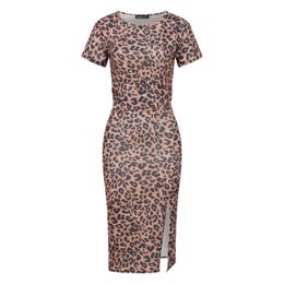 CLOUD 5IVE Damen A-Linien-Kleid "CLOUD 5IVE Midi Dress", braun, Gr. XXL, unifarben, 95% Polyester, 5% Elasthan, Kleider