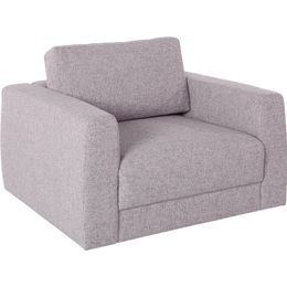Sessel OTTO HOME, B:109cm H:60cm T:102cm, grau, Luxus-Microfaser Lederoptik (100% Polyester);Struktur grob (100% Polyester);Samtoptik (100%