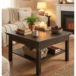 Couchtisch OTTO HOME, B:76cm H:45cm T:76cm, braun, Wohnzimmer, Tische, "Lisa, Tisch, Kaffeetisch, Beistelltisch", Kaffeetisch, massives Kiefernholz,