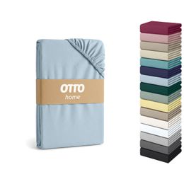 Spannbettlaken OTTO HOME, B:180cm L:200cm, blau, Jersey (145 g/m&sup2;), Obermaterial: 96% Baumwolle, 4% Elasthan, Bettlaken, "Cremona, Basic & Premium