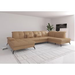 Sit & More Wohnlandschaft SIT & MORE, B:357cm H:90cm T:231cm, braun, Sofas, "Amica, U-Form, inkl. Sitztiefenverstellung und Armteilverstellung", wahlweise mit