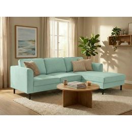 Ecksofa Home Affaire, B:232cm H:83cm T:161cm, blau, 92% Polyester, 5% Polyamid, Wohnzimmer, Sofas, "Booster II, whlw. mit Schlaffunktion &