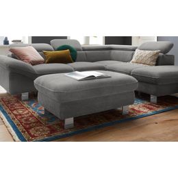 Hocker COTTA, B:101cm H:46cm T:65cm, grau, Struktur (100% Polyester);Chenille (90% Polyester, 10% Polyamid), Wohnzimmer, Hocker, "Driver", mit edlen