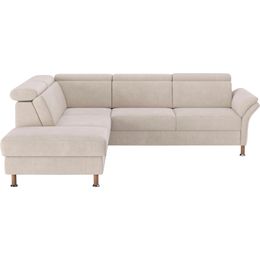 Ecksofa OTTO HOME, B:259cm H:85cm T:227cm, beige, 100% Polyester, Wohnzimmer, Sofas, "Calypso L-Form", mit Relaxfunktion motorisch im Sofa 2,5- Sitzer