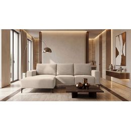 Ecksofa OTTO HOME, B:232cm H:85cm T:152cm, beige, 90% Polyester, 10% Nylon, Wohnzimmer, Sofas, "Tournon L-Form, Breite 232 cm, Breitcord", Designsofa