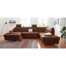 Sit & More Wohnlandschaft SIT & MORE, B:324cm H:90cm T:90cm, braun, Luxus-Microfaser 1 (100% Polyester);Luxus-Microfaser 2 (100% Polyester);Luxus-Microfaser