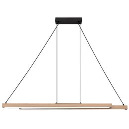 Globo LIGHTING H&auml;ngeleuchte "GREKKIE", 1, H: 120cm, 1 Stk., braun, Wohnzimmer, Leuchten, Schwarze H&auml;ngeleuchte MDF mit opal Kunststoff, dimmbar,
