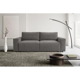 WERK2 Schlafsofa &raquo;Lima 245 cm modern und bequem&laquo; Struktur, Schlaffunktion, Bettkasten grau 100% Polyester B/H/T: 245cm x 74cm x 102cm, Struktur