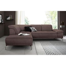 OTTO home Ecksofa &raquo;Caluna&laquo; Inkl.Sitztiefenverstellung, wahlweise mit Kopf- und Armteilverstellung braun Luxus-Microfaser Vintageoptik (100% Polyester)