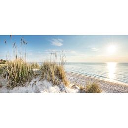 Leinwandbild &raquo;Wandbild STRAND XXL 90x200 cm &ndash; Leinwandbild Keilrahmen Deko modern&laquo; D&uuml;ne Strand 1 Stk. tlg. auf Keilrahmen gespannt bunt Canvas, MDF B/