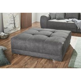 Jockenh&ouml;fer Hocker &raquo;Moldau Hocker&laquo; Mega-Hocker im XXL-Format, Federkern grau Luxus-Microfaser ALCATOP (100% Polyester);Feinstruktur (100% Polyester) B/H/T: 120cm 