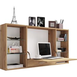 Schreibtisch Vcm, B:115cm T:20cm, braun, B&uuml;ro, Tische, "Holz H&auml;nge Schreibtisch Wandschreibtisch Teala"