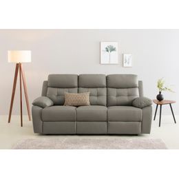 3-Sitzer OTTO HOME, B:210cm H:99cm T:92cm, grau, Kunstleder 100% Polyurethan, Sofas, "Lannilis", mit manueller und elektrischer Relaxfunktion