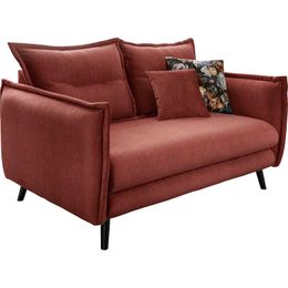 Home Affaire 2-Sitzer &raquo;Lazio, 162 cm breit, modern und bequem&laquo; Velours, Kissen: Microfaser, inkl. R&uuml;cken- und Zierkissen orange 100% Polyester;