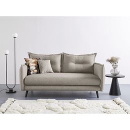 Home Affaire 3-Sitzer &raquo;Lazio, 183 cm breit, modern und bequem&laquo; Struktur fein, inkl. R&uuml;cken- und Zierkissen grau B/H/T: 183cm x 94cm x 110cm, Struktur 