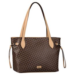 Gabor Damen Shopper "Barina", braun, Polyurethan, beschichtet, gepflegt, kontrastfarbene Details, Taschen, aus Lederimitat mit charakteristischem