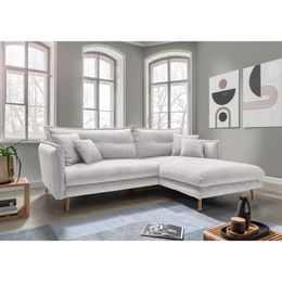 Home Affaire Ecksofa &raquo;Lazio, 255 x 180 cm, modern und bequem&laquo; zwei verschiedene Fu&szlig;farben w&auml;hlbar wei&szlig; 100% Polyester B/H/T: 255cm x 94cm x 180cm, 