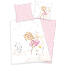 Baby Best Kinderbettw&auml;sche &raquo;Little Fairy&laquo; mit niedlichem Feen-Motiv rosa Renforc&eacute;, Obermaterial: 100% Baumwolle B/L: 135cm x 200cm, 1 Stk., 1 Stk., Renforc&eacute;, B/
