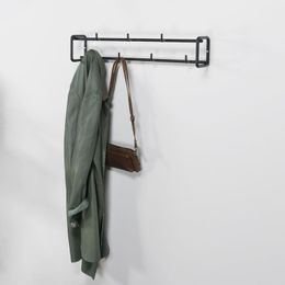 SPINDER DESIGN Garderobenleiste &raquo;CLINT 1&laquo; Schlanke, minimalistische Wandgarderobe va Stahl mit 8 Haken schwarz Stahl B/H/T: 60cm x 13cm x 13cm