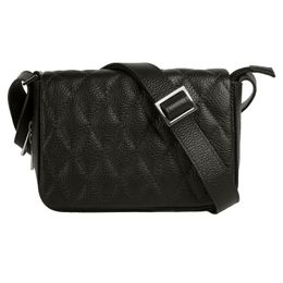 CLUTY Damen Henkeltasche, schwarz, Leder, Taschen, echt Leder, Made in Italy