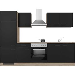 K&uuml;che Flex-Well, B:270cm H:200cm T:60cm, schwarz, Komplettk&uuml;chen-Sets, "Capri", mit und ohne E-Ger&auml;ten erh&auml;ltlich, Gesamtbreite 270 cm