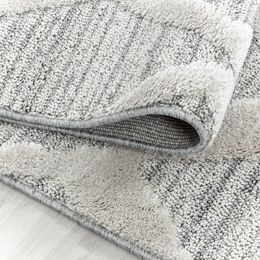 Ayyildiz Teppiche Teppich &raquo;PISA 4703, auch als L&auml;ufer und Rund&laquo; rund 20 mm H&ouml;he Hoch Tief Struktur, pflegeleicht, Wohnzimmer, Schlafzimmer grau Polypropylen (PP) &Oslash; 80cm