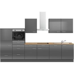 K&uuml;chenzeile Nobilia, B:360,3cm H:216,6cm T:60cm, grau, Komplettk&uuml;chen-Sets, ""Flash I", NEU: individuell anpassbar mit gratis Profi-Beratung",