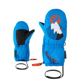 Ziener Baby F&auml;ustlinge "LEPRINT-Z AQUASHIELD Kinder", blau, Gr. 3, Kunstfaser, Handschuhe, warm, wasserdicht, windddicht, atmungsaktiv, langer