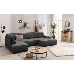 Wohnlandschaft OTTO HOME, B:329cm H:85cm T:195cm, grau, 100% Polyester, Sofas, "SHERWOOD U-Form, 329 cm - OTTO. Verl&auml;ssliche Qualit&auml;t.",