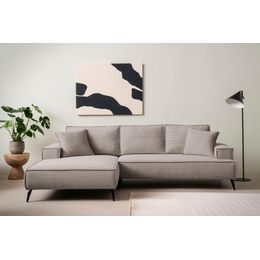 Ecksofa OTTO HOME, B:275cm H:83cm T:173cm, braun, Wohnzimmer, Sofas, "TVINNU Cord, L-Form, Breite 275 cm", wahlweise Recamiere rechts/links, schwarze