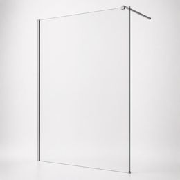 Walk-in-Dusche Welltime, B:100cm H:195cm, grau, Duschw&auml;nde, "Tropea", 8mm ESG und Antikalkversiegelung, Extra Dick, Extra Hoch