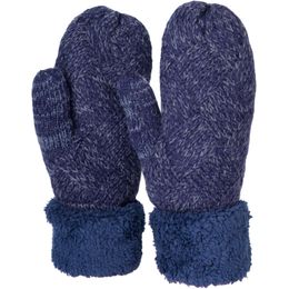 styleBREAKER Damen F&auml;ustlinge "Strickhandschuhe F&auml;ustlinge mit Rauten Muster und Fleece", blau, Modisch, Obermaterial: 100% Polyacryl PAN., Handschuhe