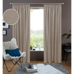 OTTO home Gardine &raquo;Rudy&laquo; Kr&auml;uselband 1 Stk. tlg. Halbtransparent, Leinenlook, Polyester-Leinen Mischung Leinenstruktur, Leinen, Polyester 245cm, 